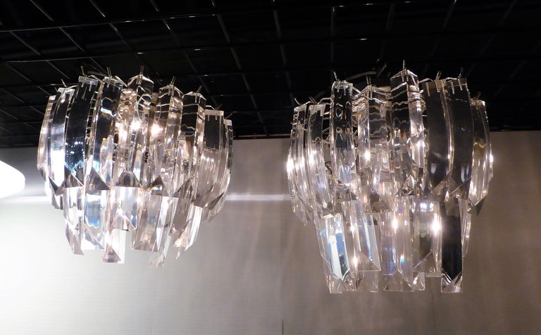Matching Modern Two-Tier Lucite Flush Mount Lights at 1stDibs