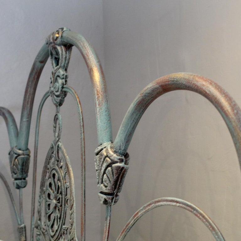 Matching Pair of Antique Beds in Blue MPS47 For Sale at 1stDibs