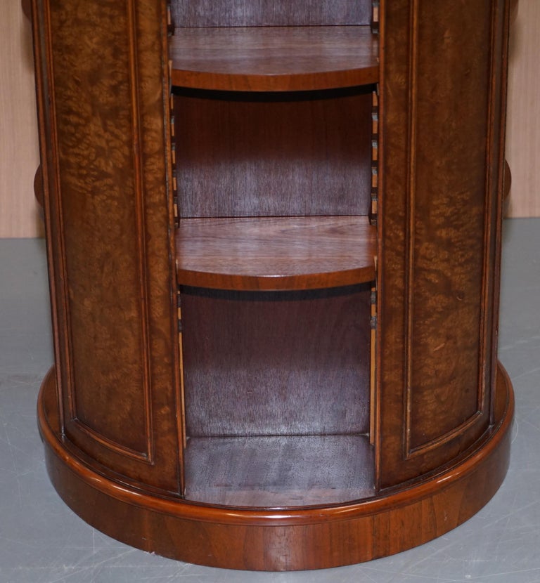 Matching Pair of Burr Walnut Revolving Library Study Bookcases ...