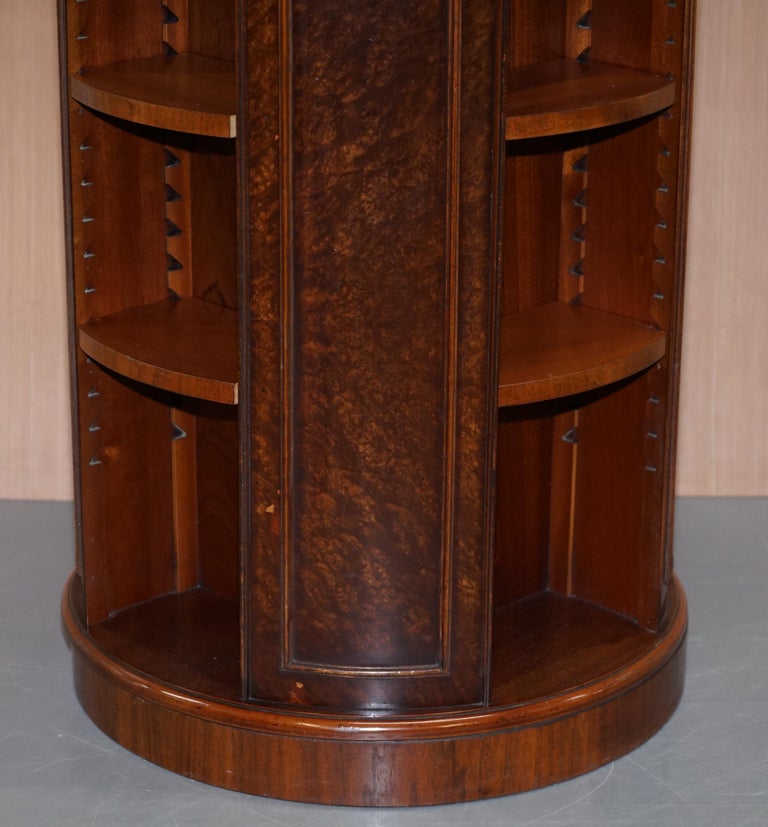 Matching Pair of Burr Walnut Revolving Library Study Bookcases ...