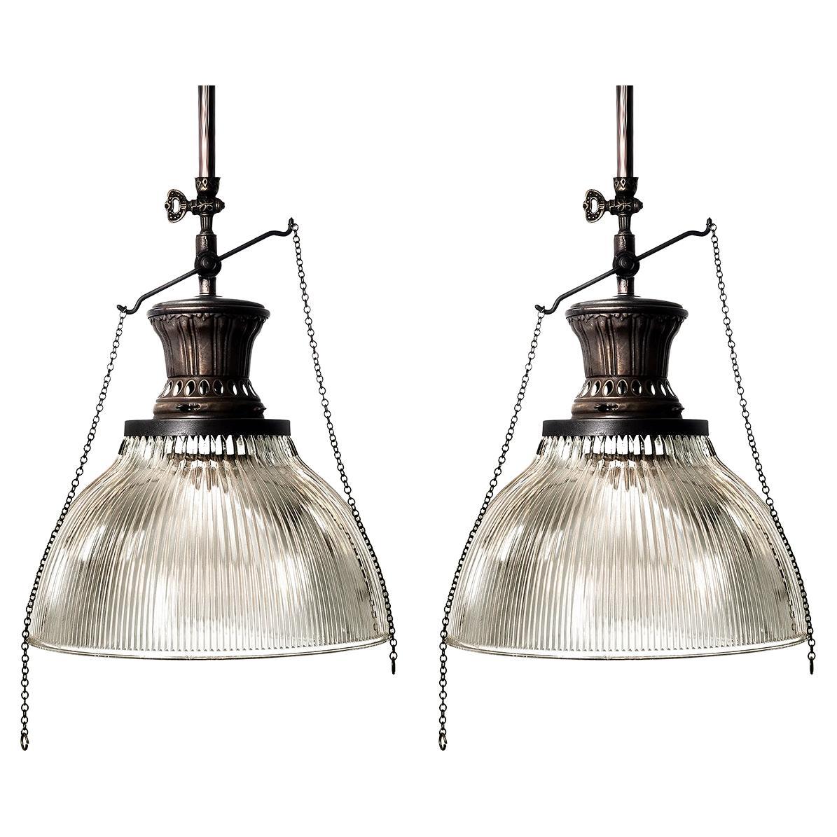 English Pair of Tall Converted Gas Lamps For Sale at 1stDibs