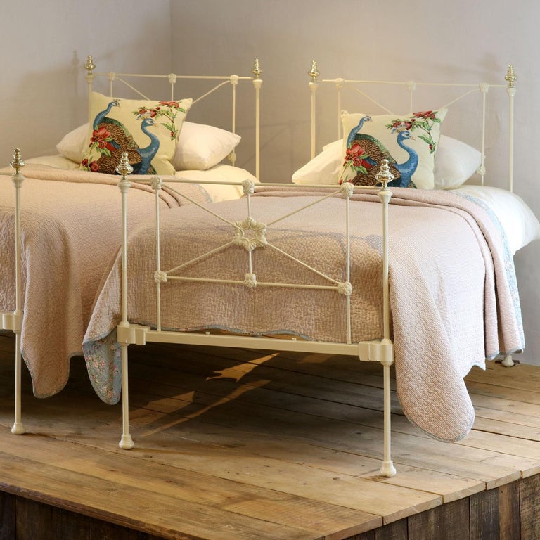 Matching Pair of Cream Antique Beds MPS43 at 1stDibs