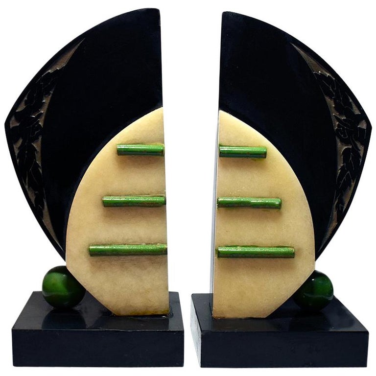 Matching Pair of Large Modernist Art Deco Bookends at 1stDibs