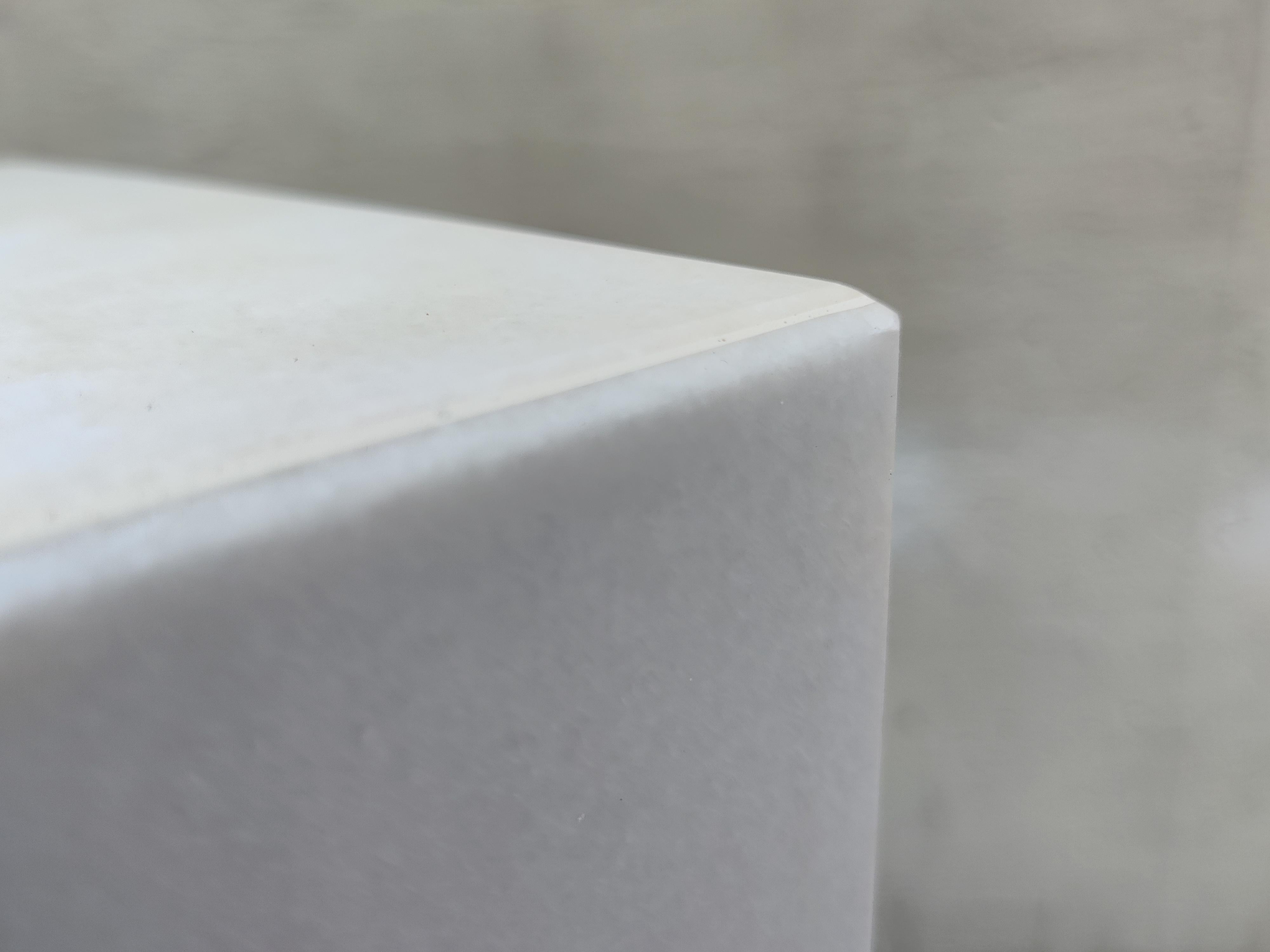 Pair Midcentury Italian Post Modern White Marble or Granite Tall ...