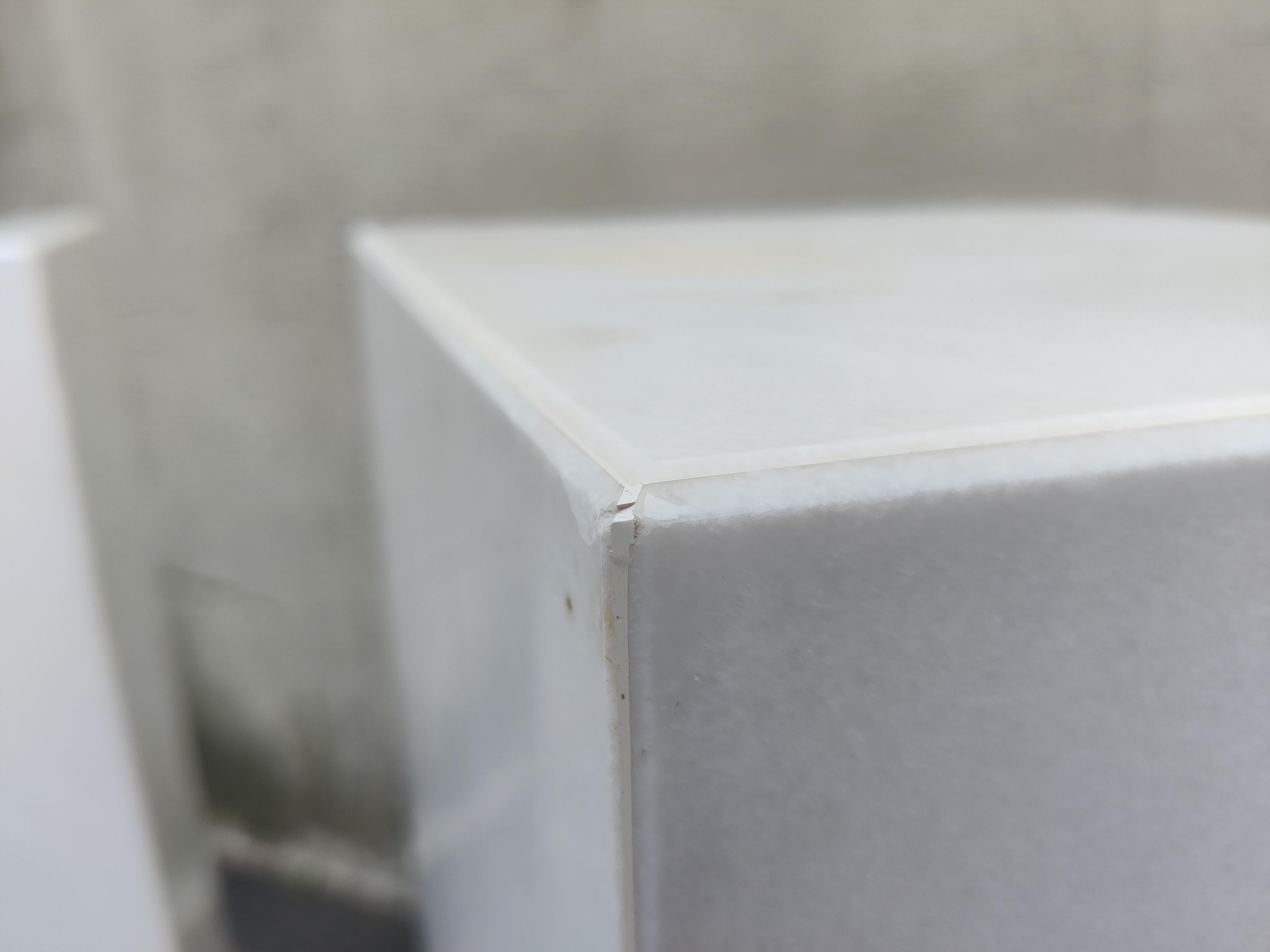 Pair Midcentury Italian Post Modern White Marble or Granite Tall ...