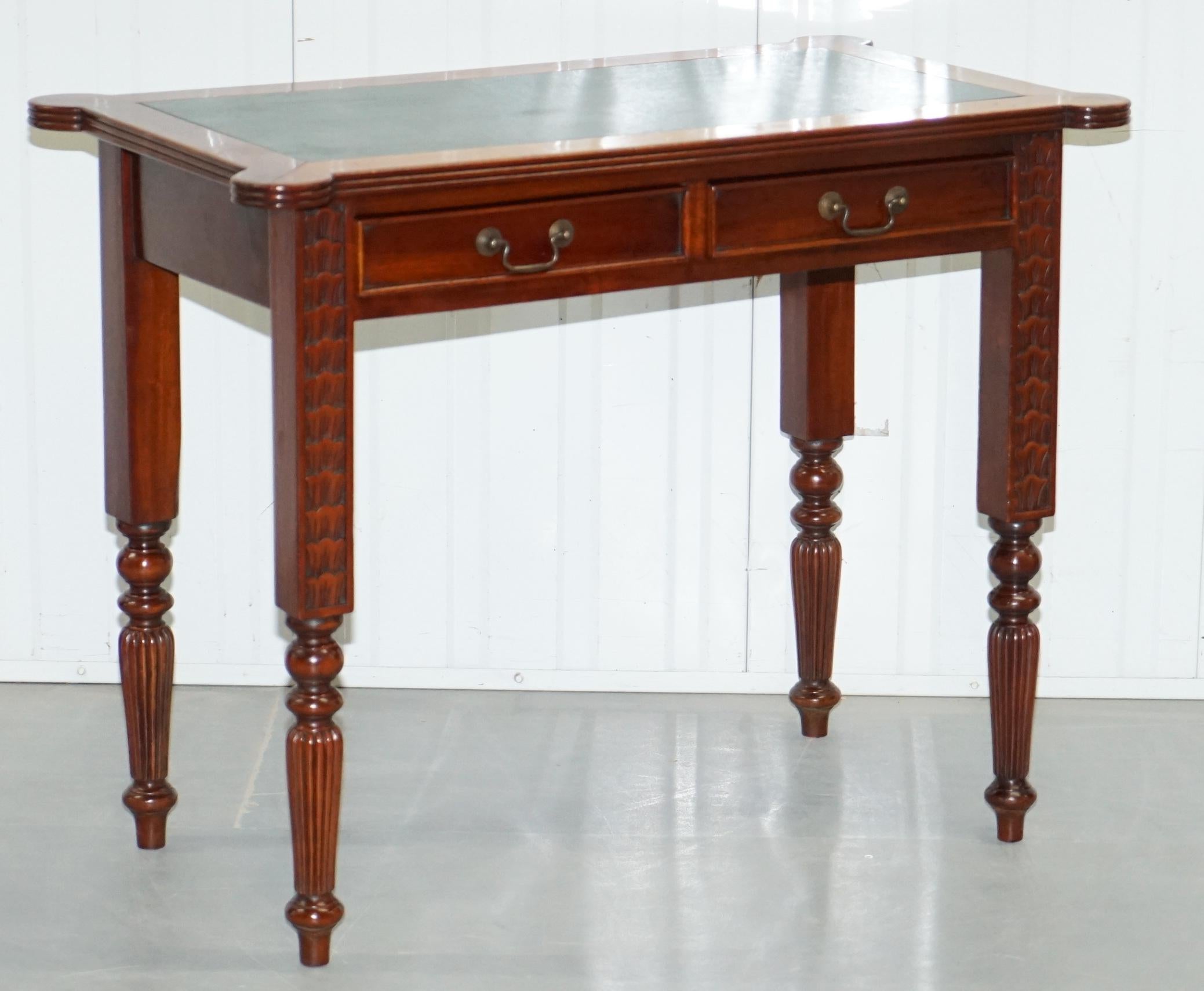 Matching Pair of Solid Mahogany Console Tables with Twin Drawers Office ...