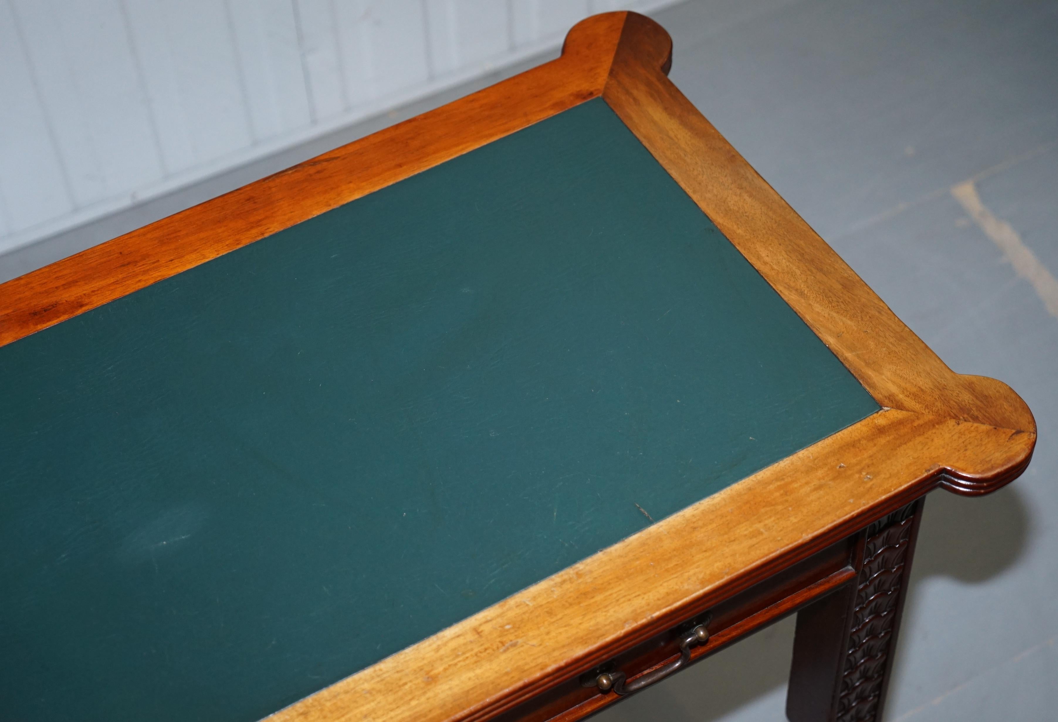 Matching Pair of Solid Mahogany Console Tables with Twin Drawers Office ...