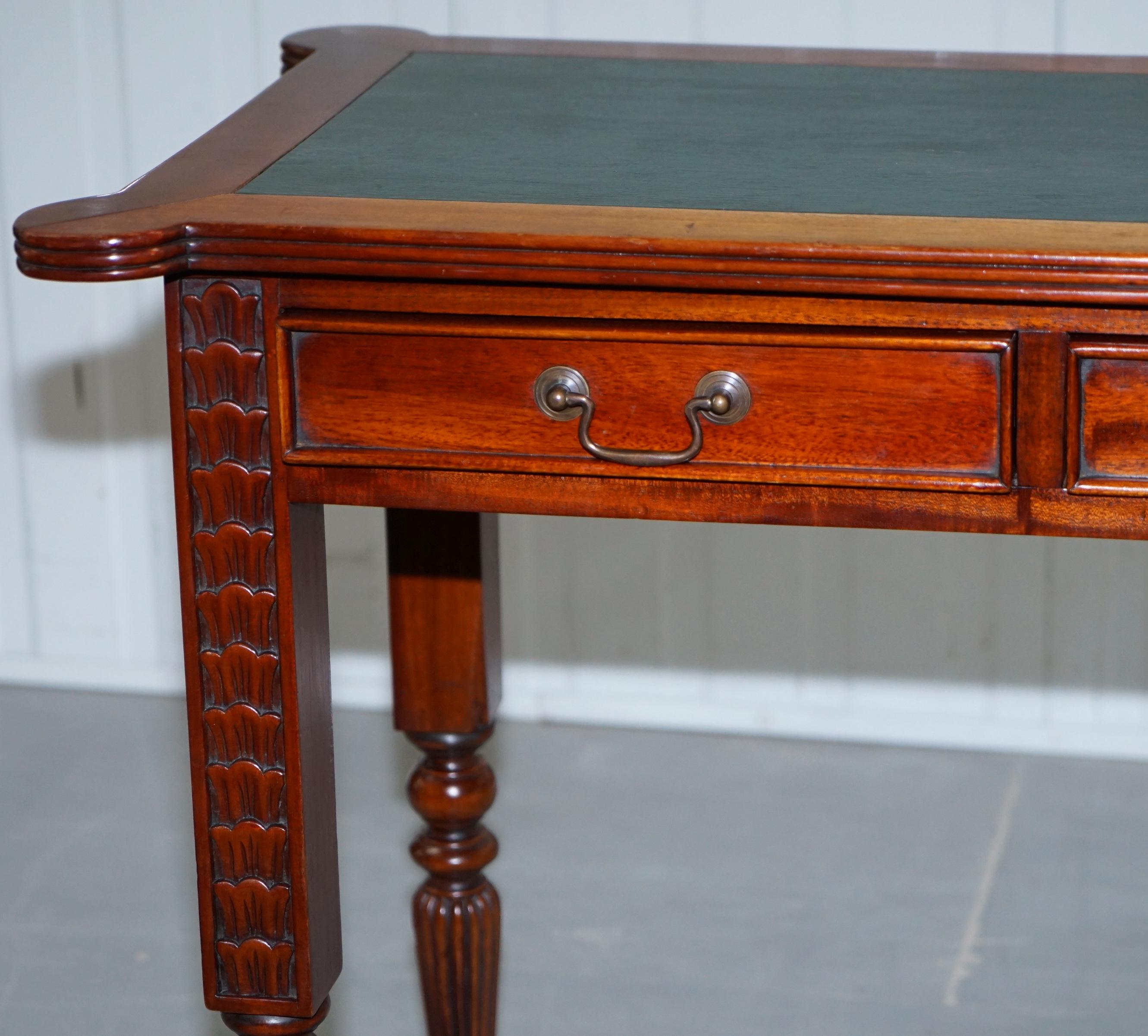 Matching Pair of Solid Mahogany Console Tables with Twin Drawers Office ...
