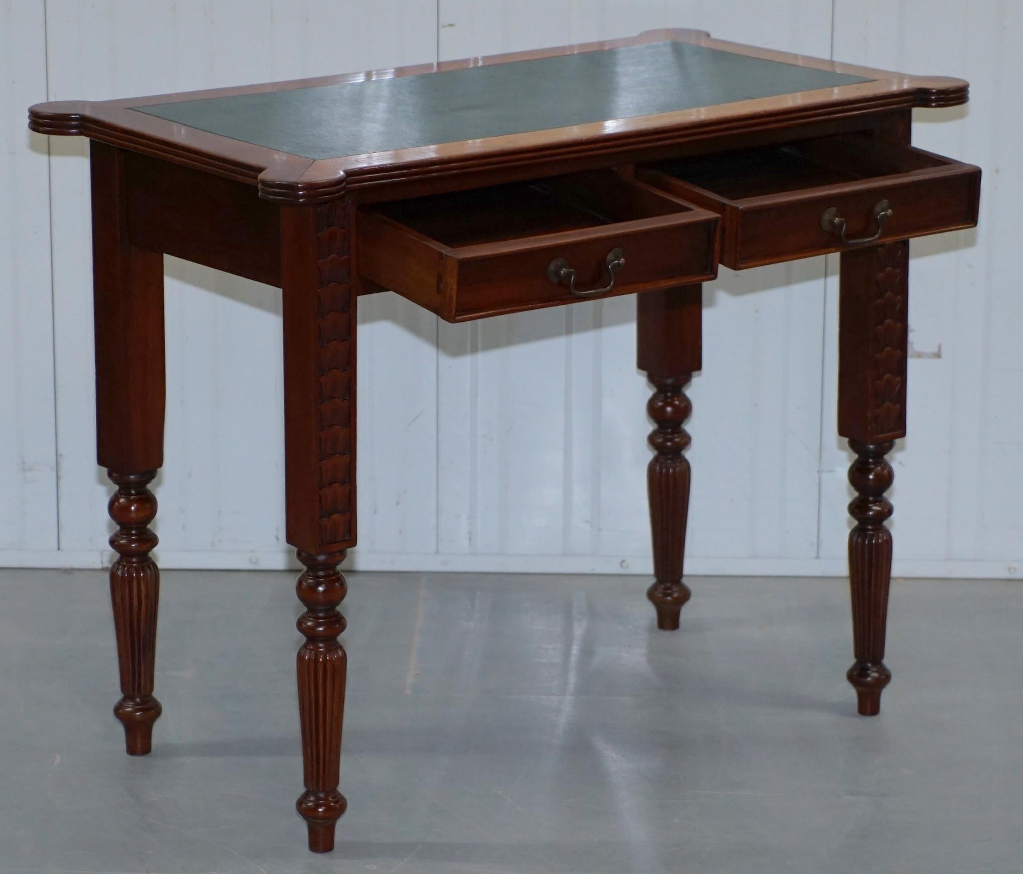 Matching Pair of Solid Mahogany Console Tables with Twin Drawers Office ...