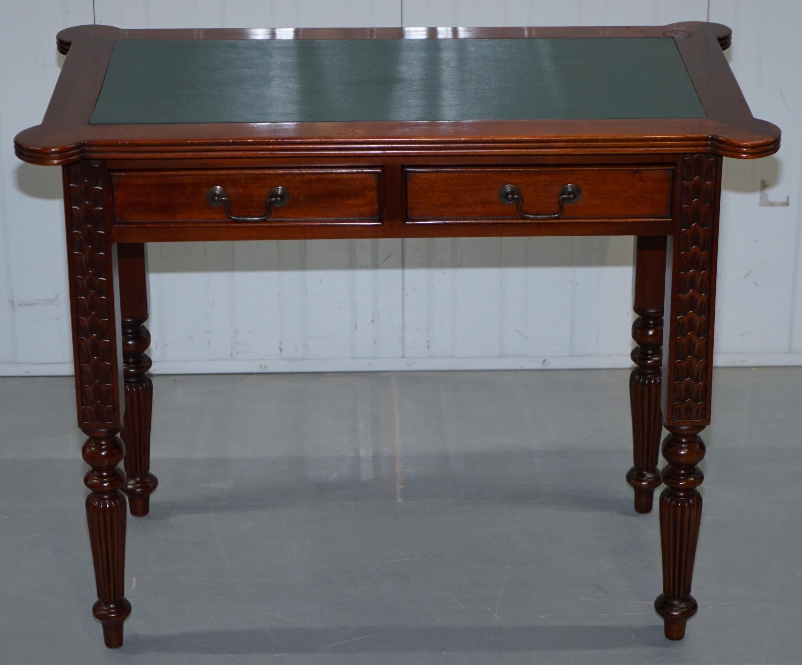 Matching Pair of Solid Mahogany Console Tables with Twin Drawers Office ...