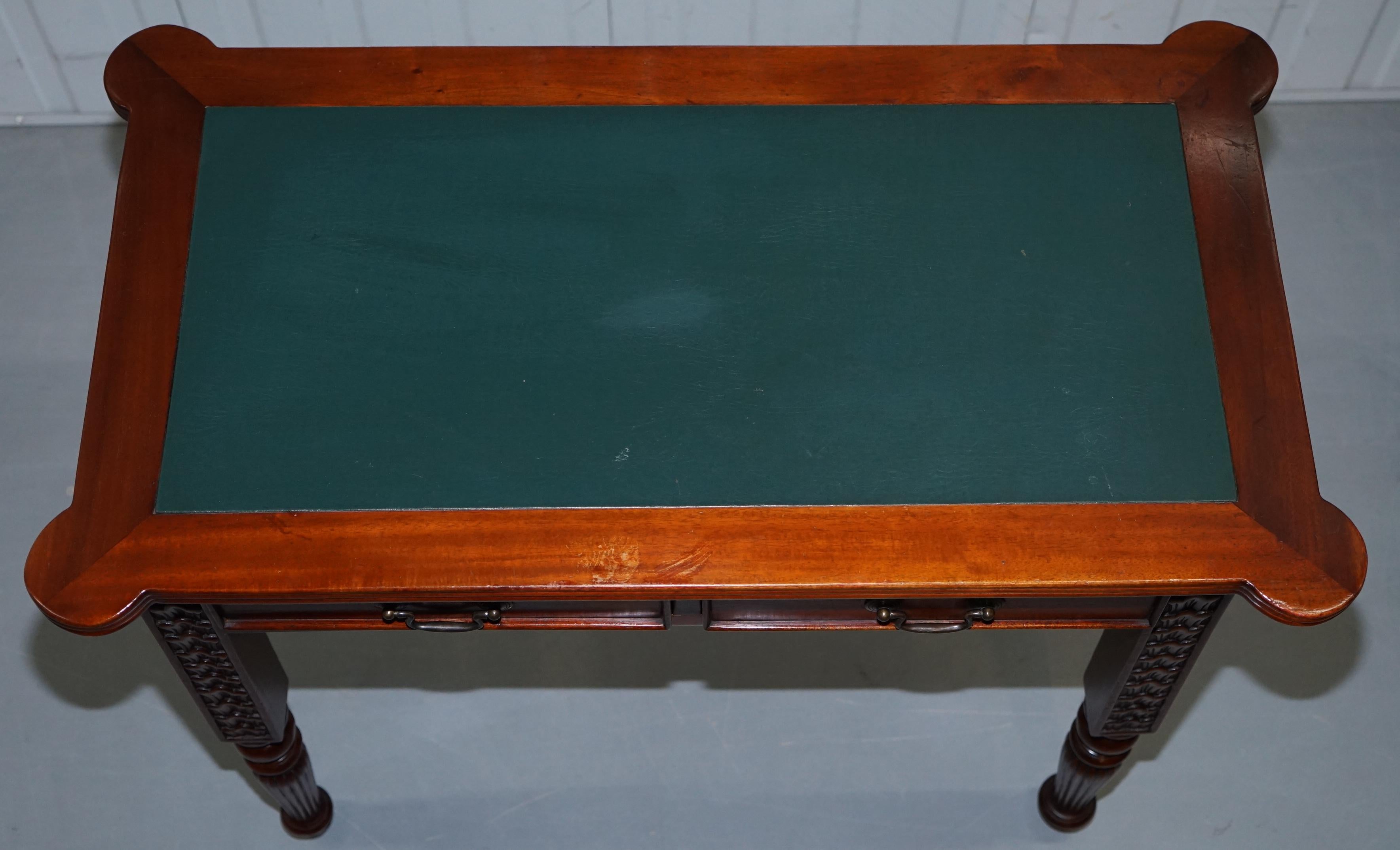 Matching Pair of Solid Mahogany Console Tables with Twin Drawers Office ...