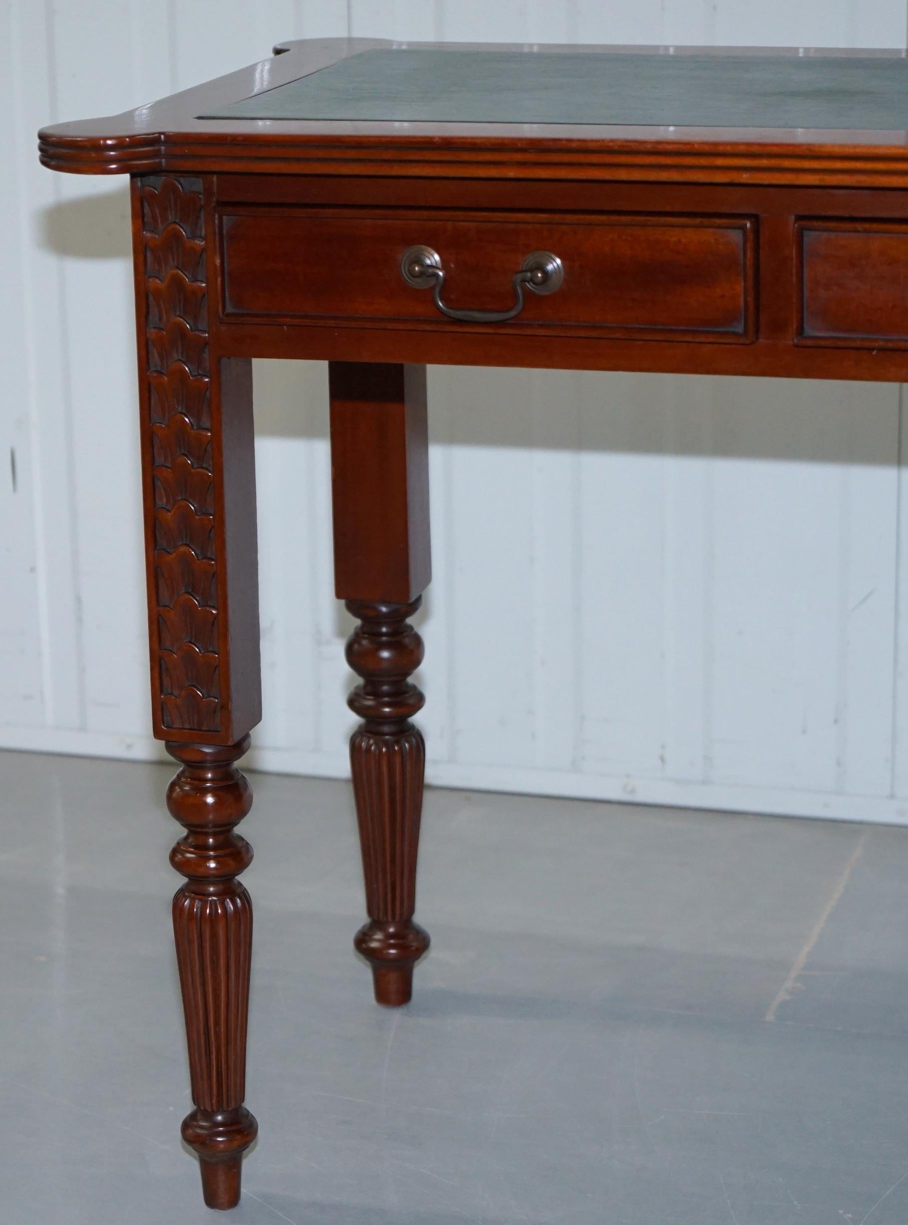 Matching Pair of Solid Mahogany Console Tables with Twin Drawers Office ...