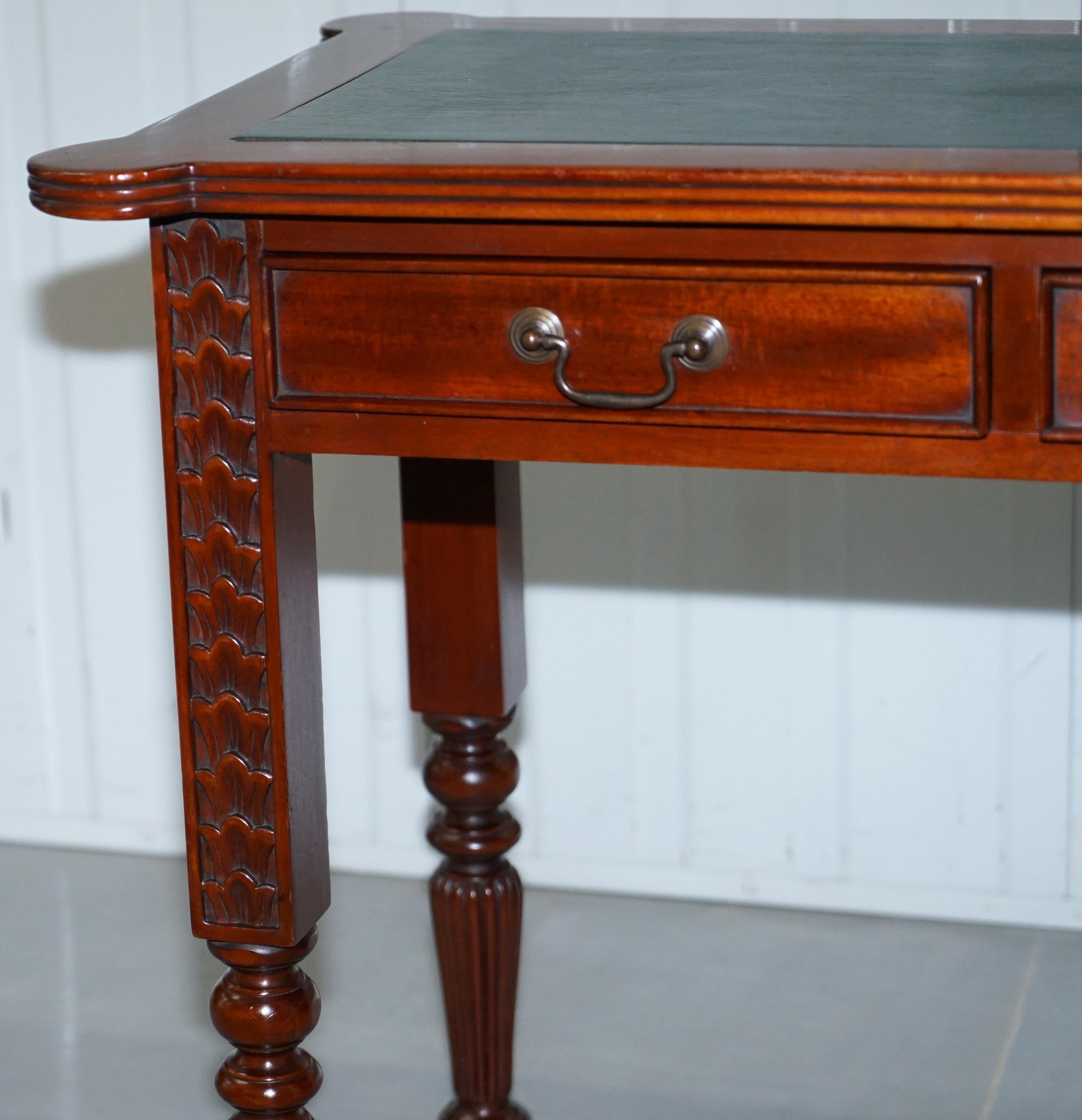 Matching Pair of Solid Mahogany Console Tables with Twin Drawers Office ...