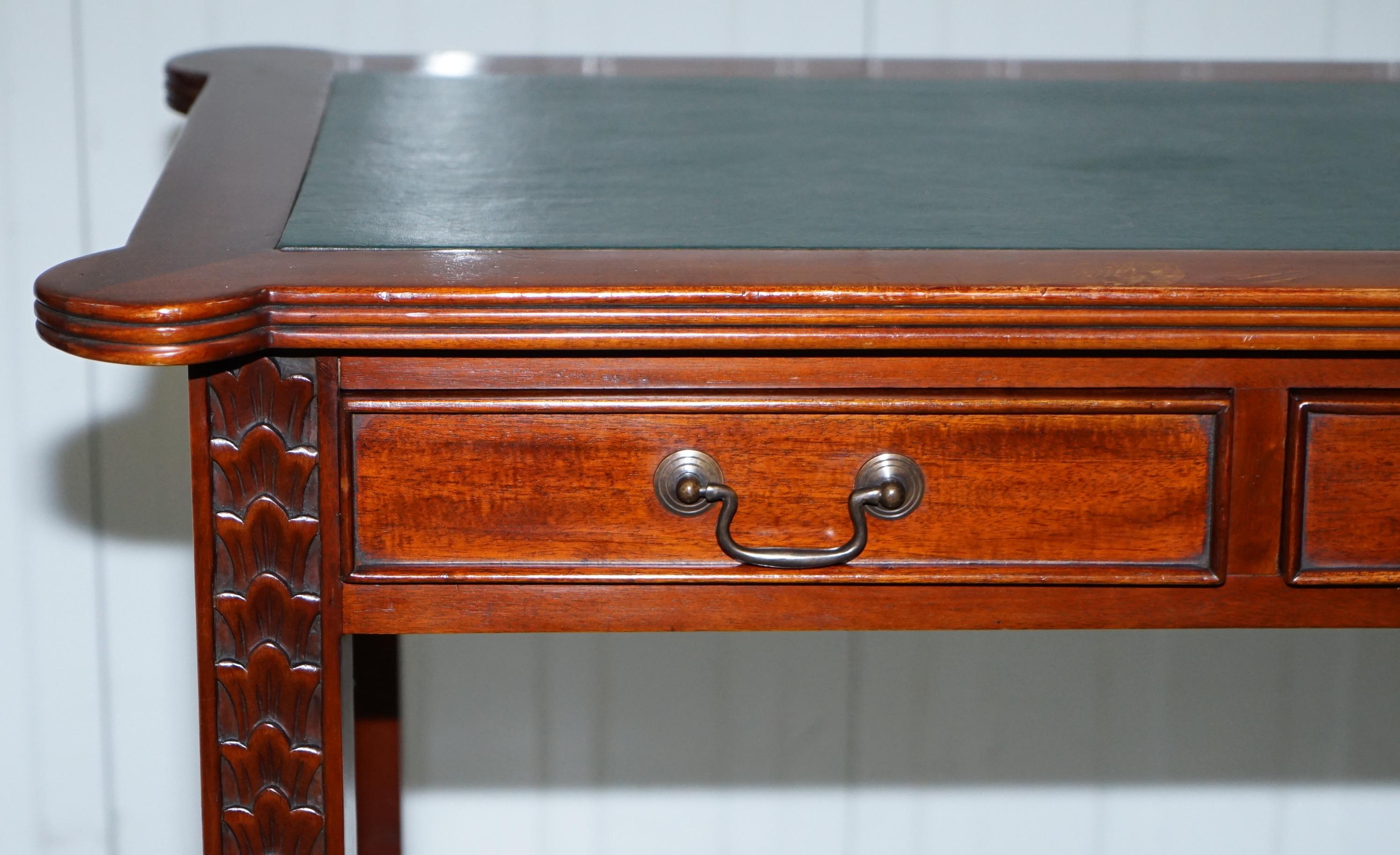Matching Pair of Solid Mahogany Console Tables with Twin Drawers Office ...