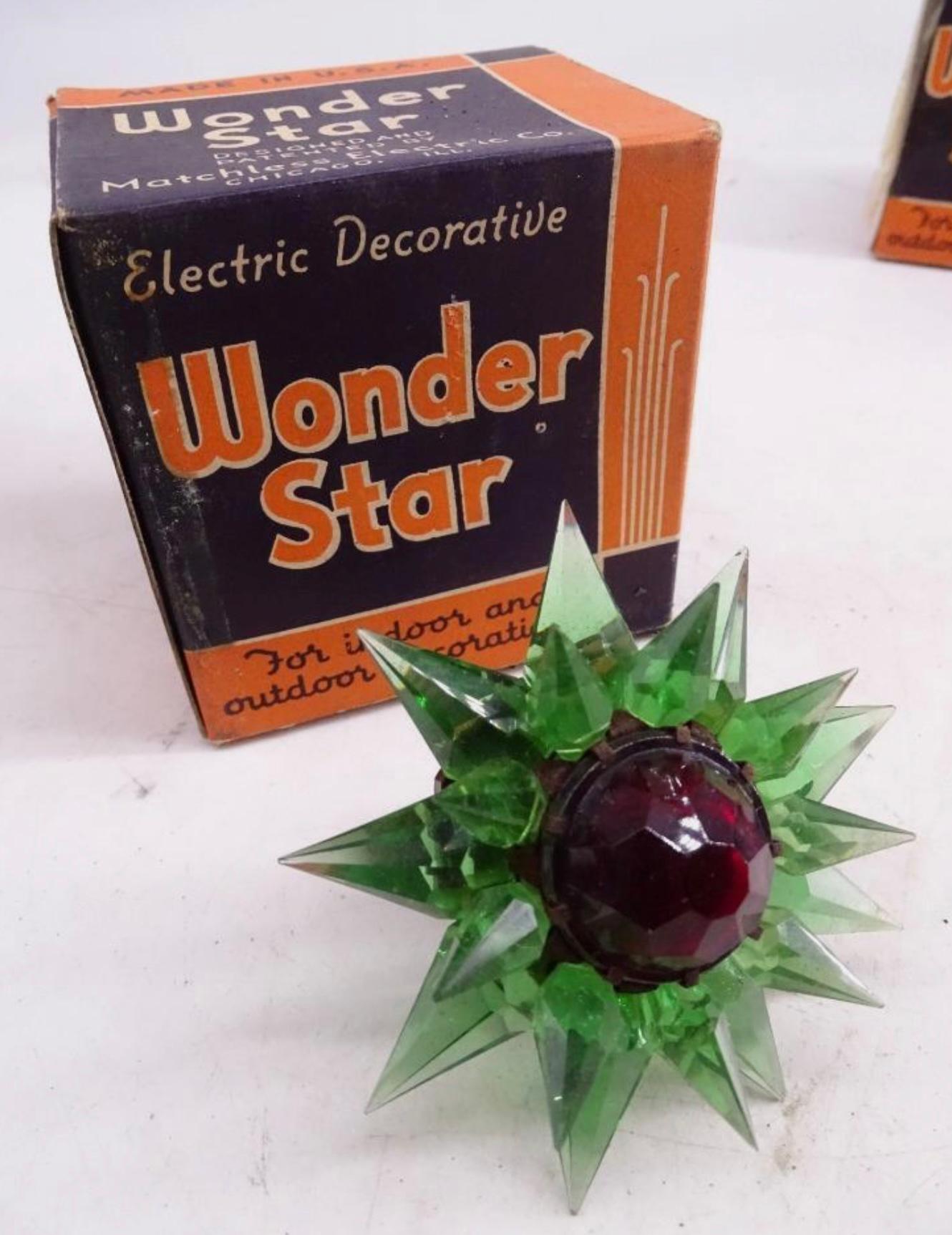 Matchless Wonder Star #910 Double Row Green and Red Crystal C-9 Holiday ...