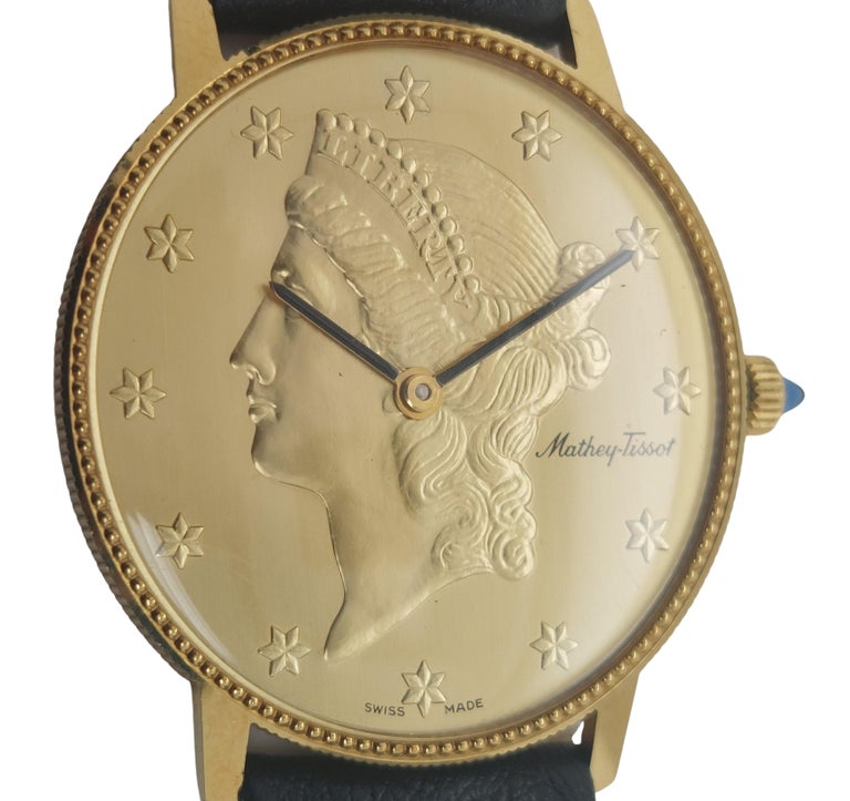 Mathey Tissot 18 Kt Gold Liberty Coin Watch, Mechanical Movement, with ...