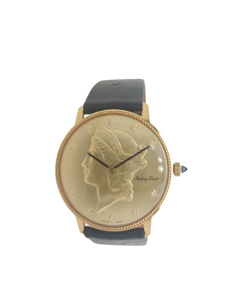 Mathey Tissot 18 Kt Gold Liberty Coin Watch, Mechanical Movement, with ...