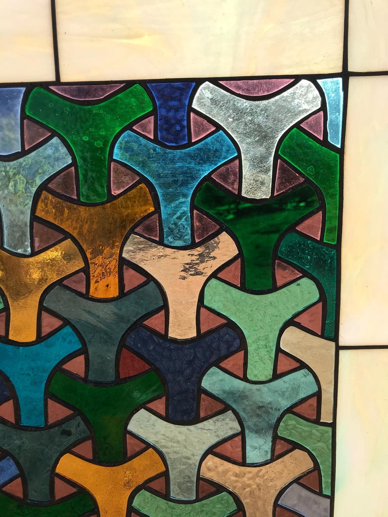 Mathias Goeritz Geometric Style Stained Glass Window Panel Sea of Color ...