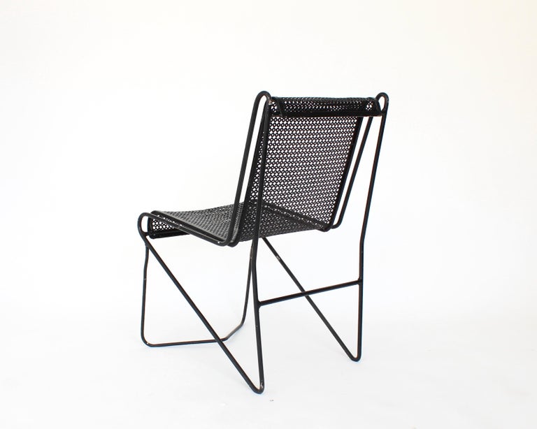 Mathieu Mategot Black Perforated Metal Side Chair France circa 1953 at ...