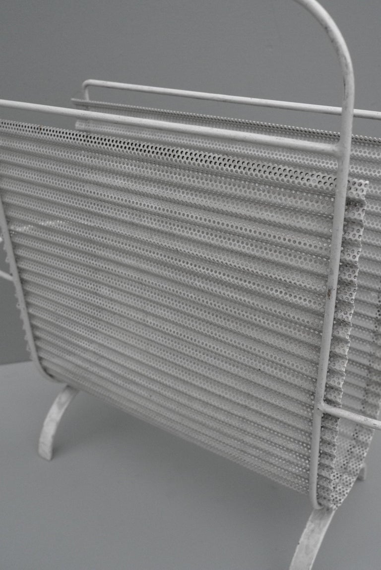Mathieu Matégot Folded Yellow and White Metal Magazine Holders, France ...