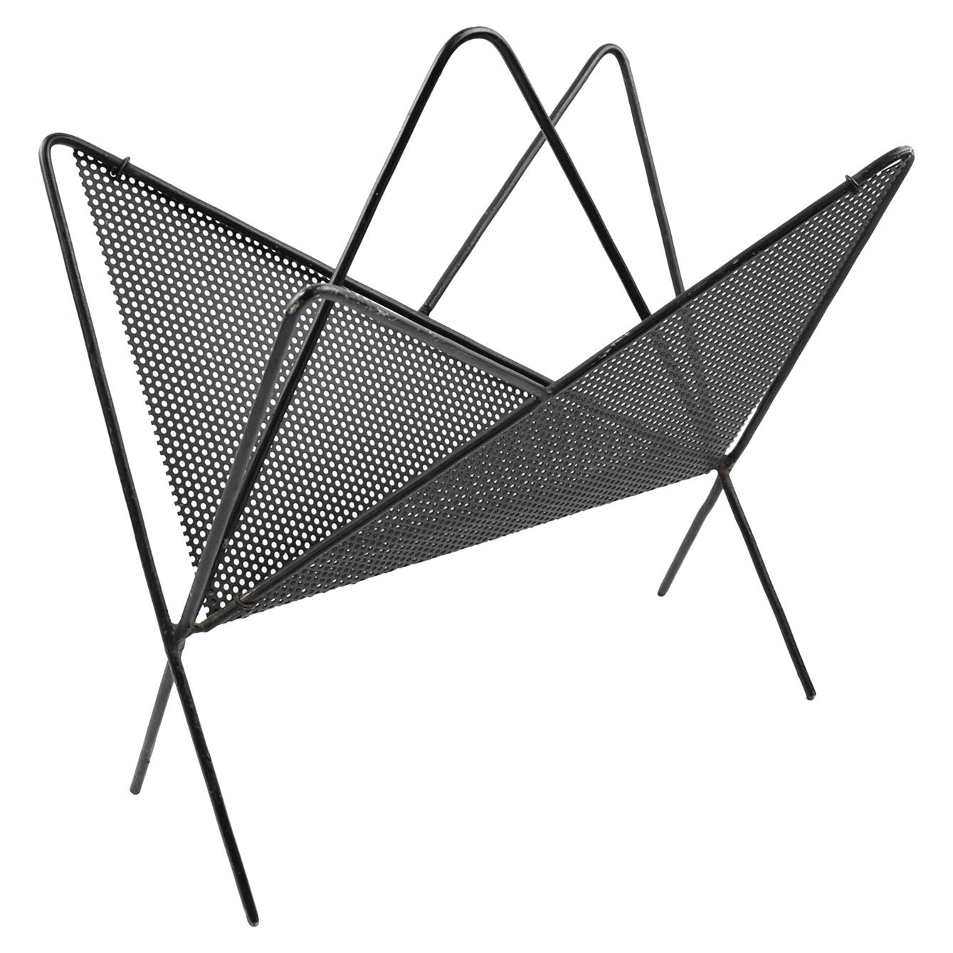 Perforated Metal Magazine Rack - 9 For Sale on 1stDibs