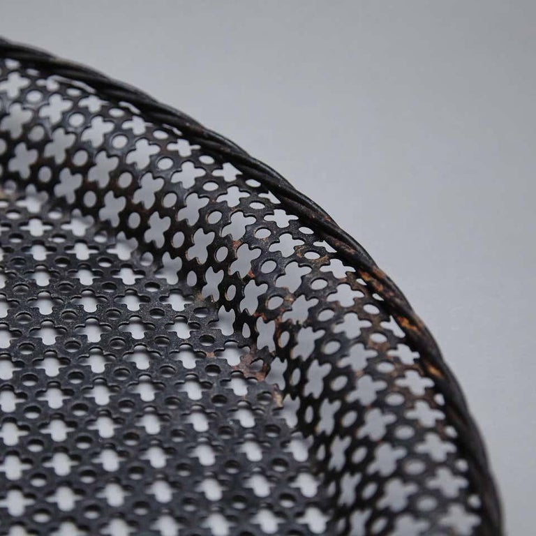 Mathieu Matégot Mid-Century Modern Enameled Black Metal Plate, circa ...