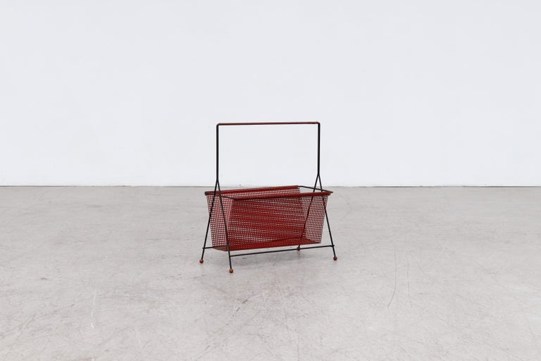 Mathieu Mategot Style Perforated Magazine Rack at 1stDibs
