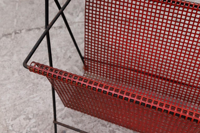 Mathieu Mategot Style Perforated Magazine Rack at 1stDibs