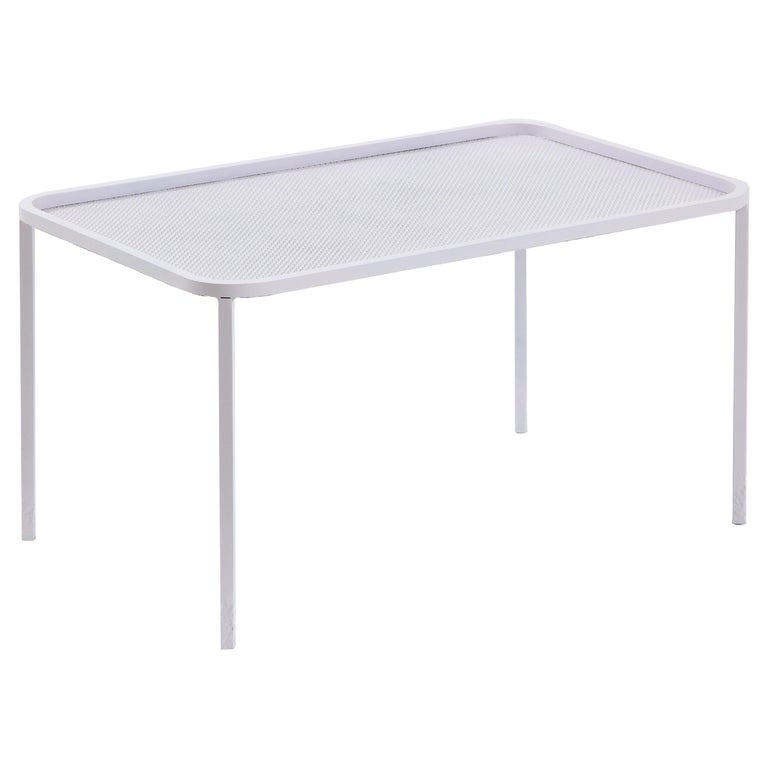 Mathieu Matégot White Rectangular Perforated Metal Coffee Table For ...
