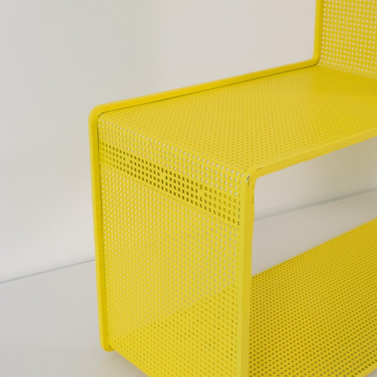 Mathieu Mategot Yellow Metal Dedal Wall Book Shelf at 1stDibs
