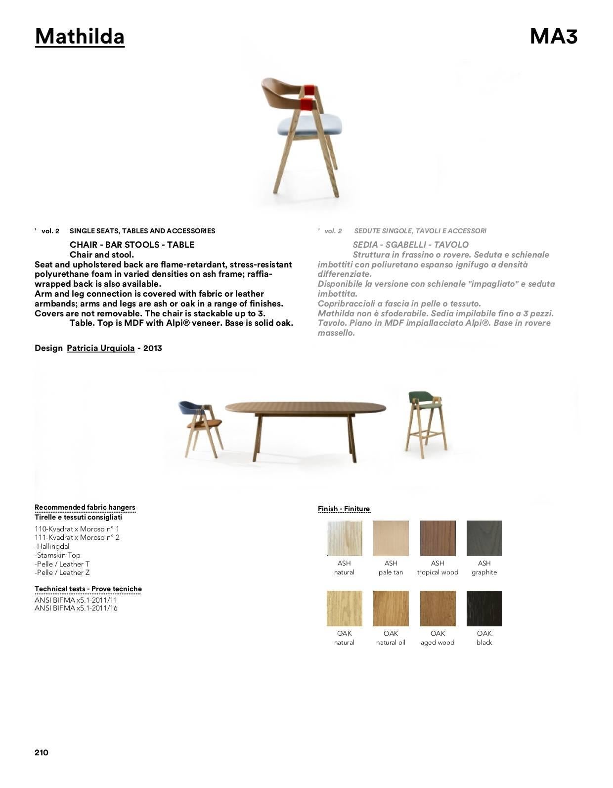 Mathilda Bar or Counter Stool by Patricia Urquiola for Moroso in Ash or ...