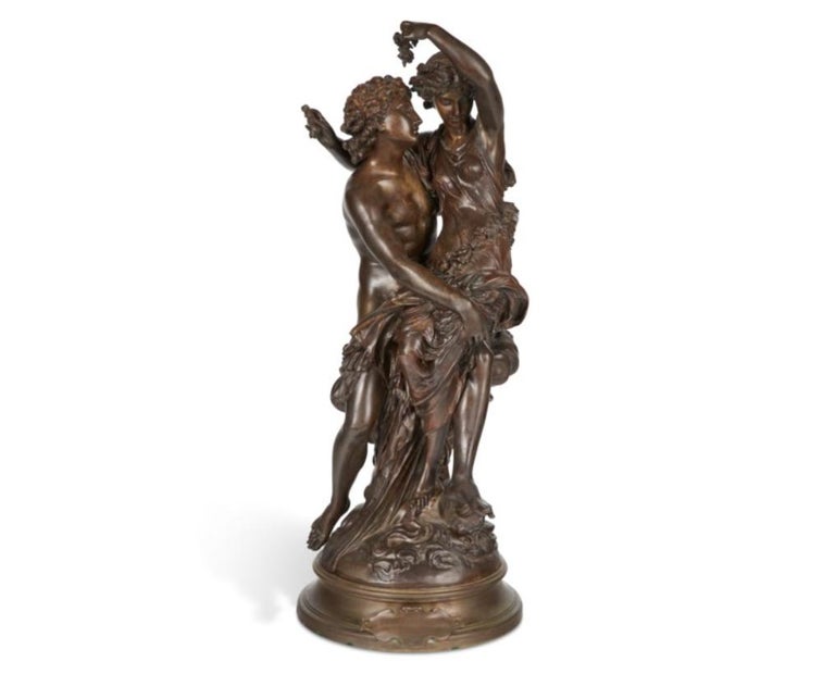 Mathurin Moreau - A splendid patinated bronze statue by Mathurin Moreau ...