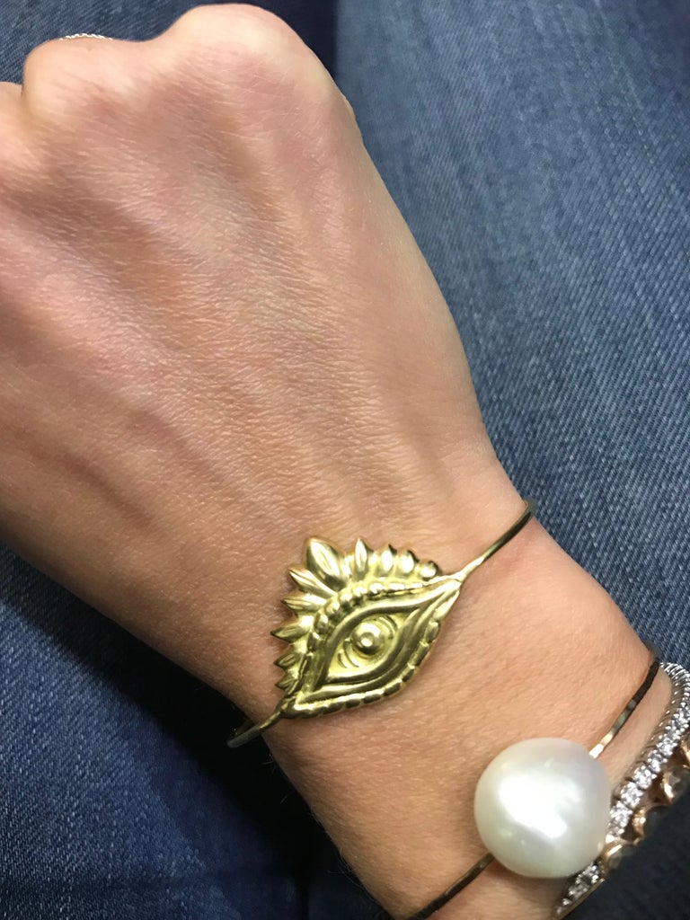 Mati 18 Karat Yellow Gold Bangle Bracelet For Sale at 1stDibs | mati ...