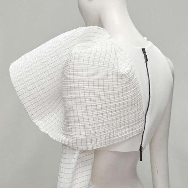 MATICEVSKI 2021 Emblematic pleated ruffle asymmetric cape cuff top AUS6 ...