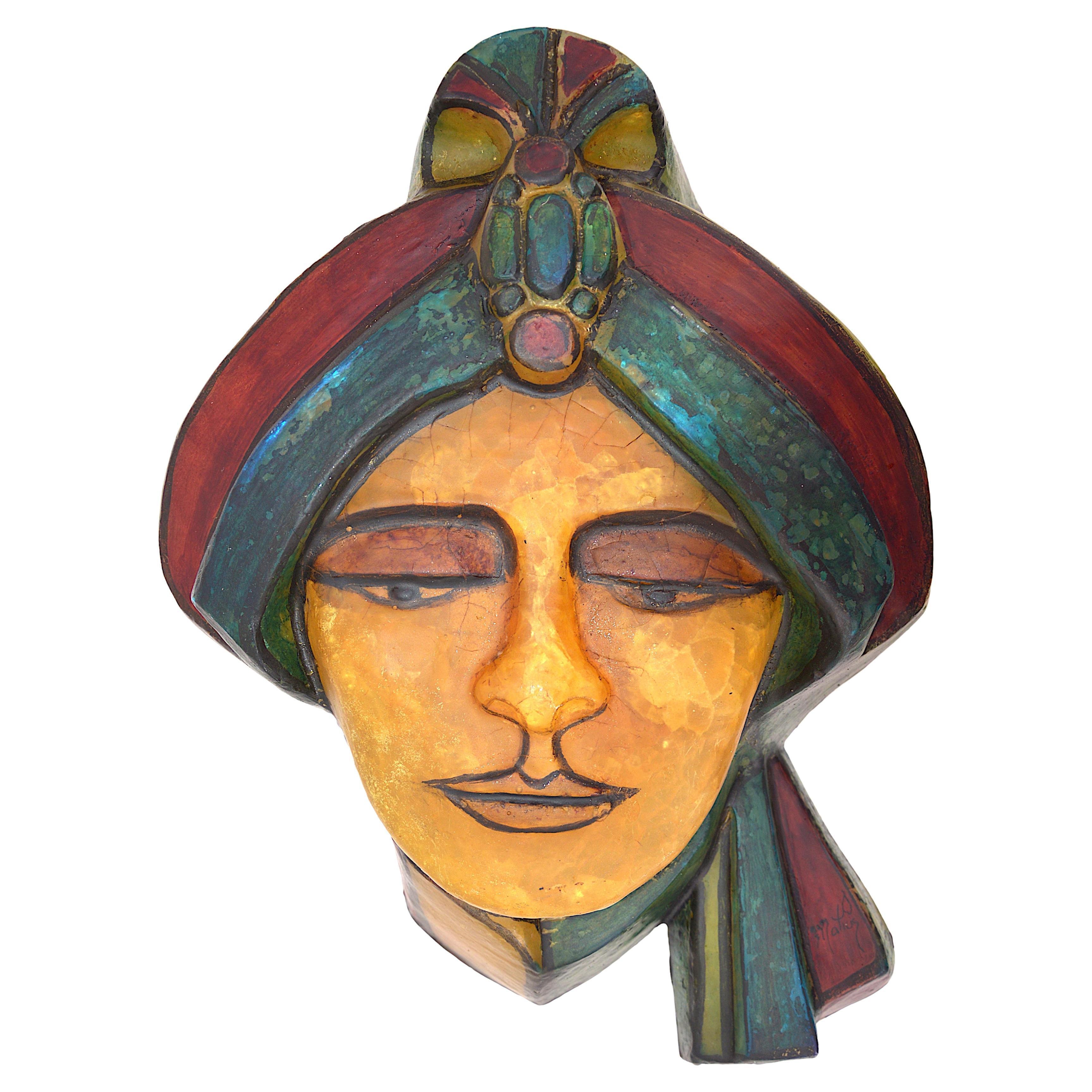 Matius French Vintage Pop Art Mural Maharadjah Sculpture, Wall Sconce ...