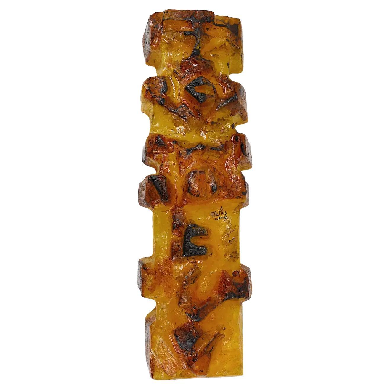 Matius French Vintage Pop Art Mural Totem Wall Sconce Sculpture, 1970s ...