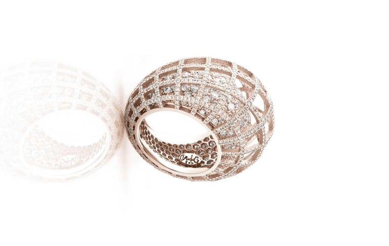 Matrix 18K Gold Double Ring with 10.7CT of White Diamonds For Sale at ...