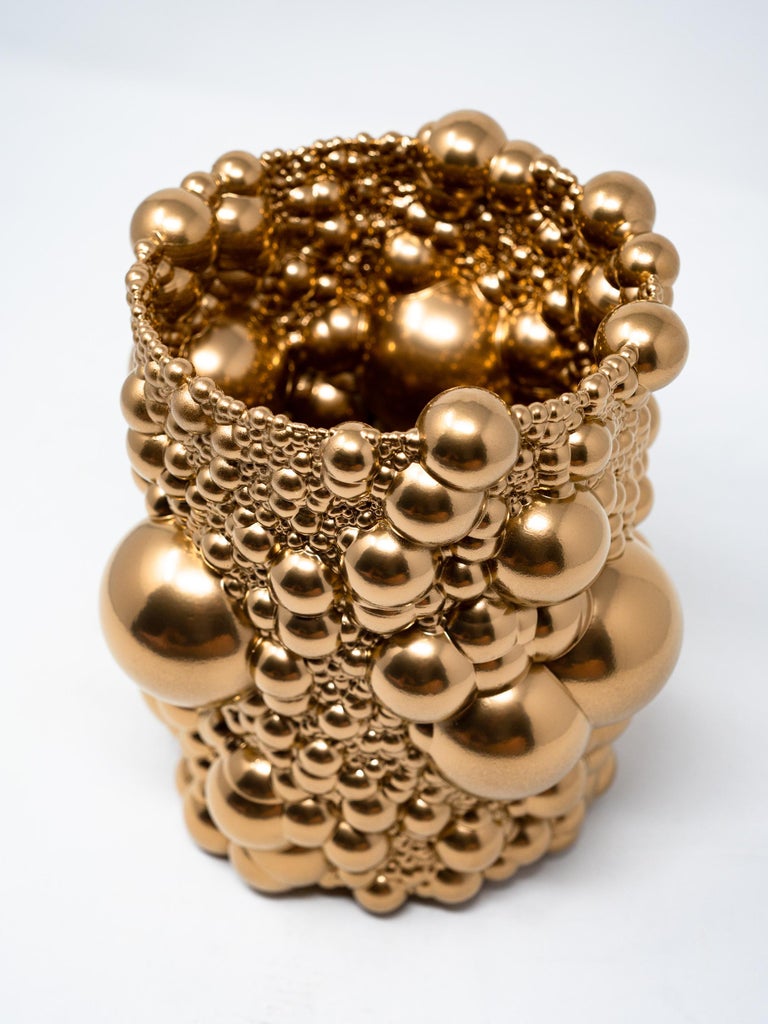 Matrix Spheres Vase Dark Gold For Sale at 1stDibs