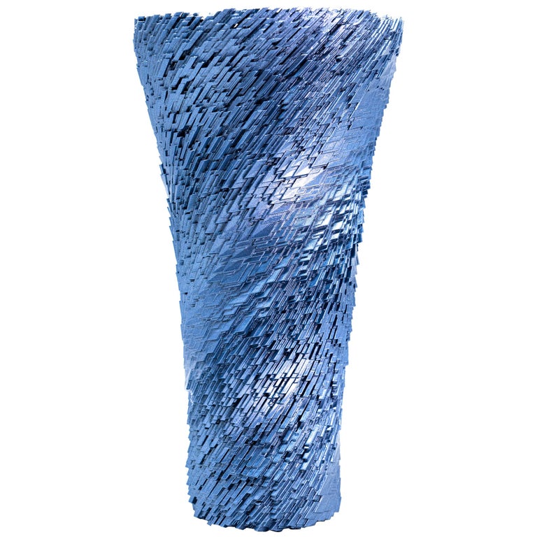 Matrix Vase Ice Blue / Silver For Sale at 1stDibs