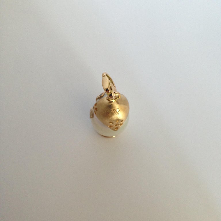 Matryoshka Black Diamond Australian Pearl 18Kt Gold Charm and Pendant ...