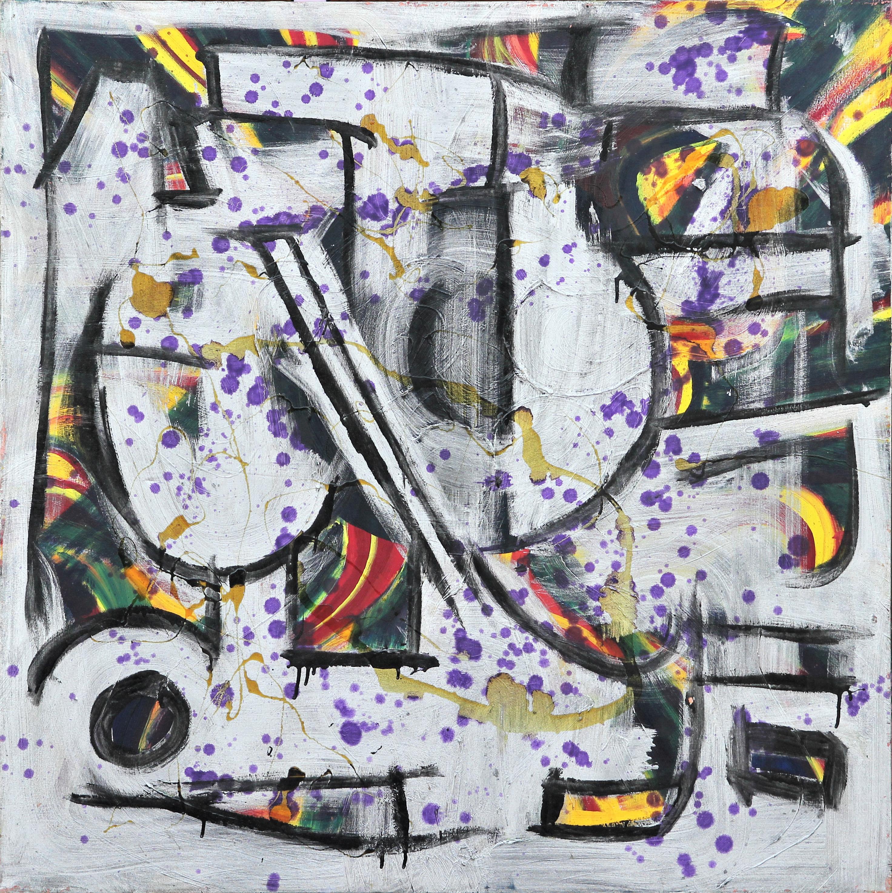 Scott Swezy - Abstract Expressionist Orange and Blue Toned Monotype ...