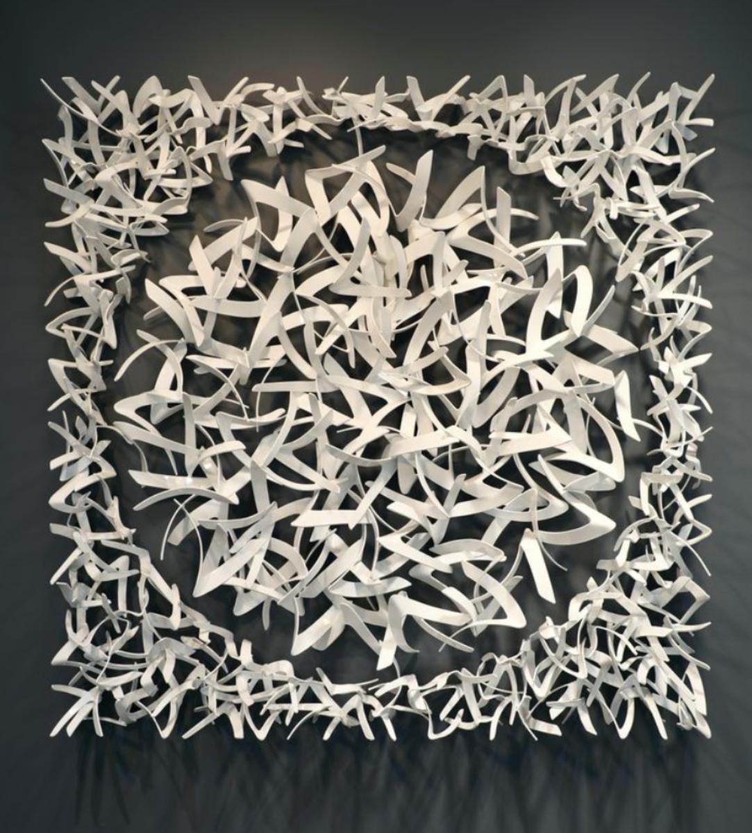 Matt Devine - Organic White Steel Wall Sculpture / Quoth the Raven ...
