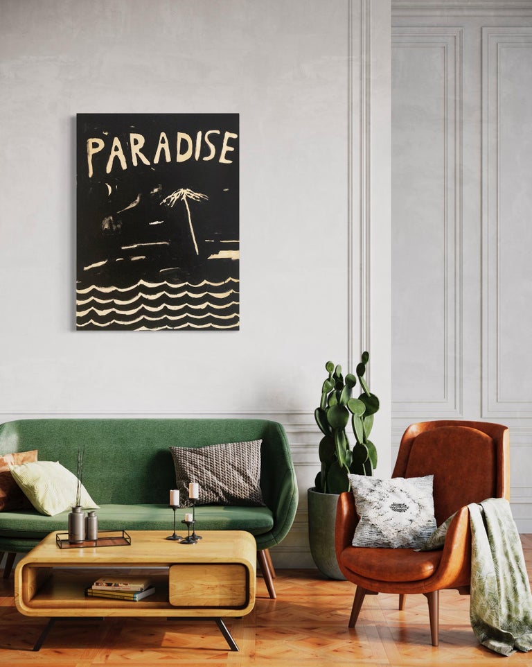 Matt Higgins - Paradise, Contemporary Text Painting For Sale at 1stDibs