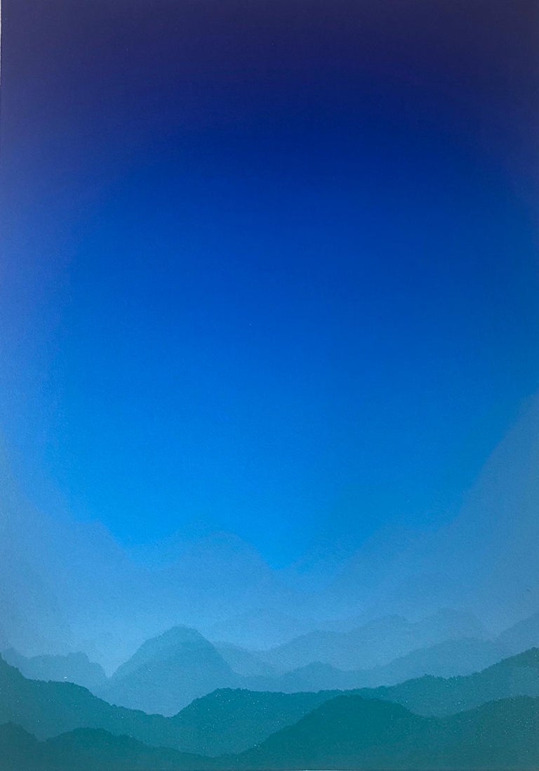 Matt Jukes, Big Blue, Unique Abstract Monoprint, Affordable Art, Print ...