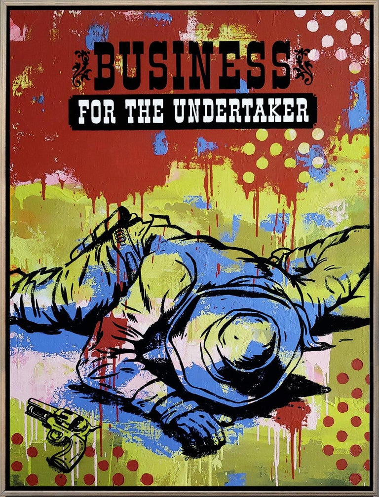 Matt Straub - "Business for the Undertaker" OLD WEST Cowboy oil on ...