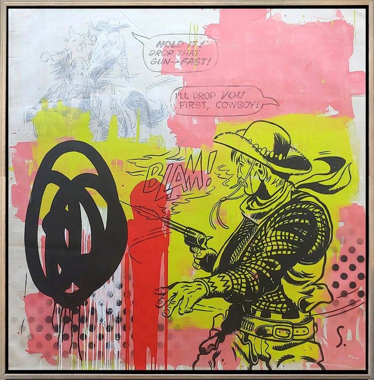 Matt Straub - "I'll Drop you First Cowboy" 52x50" Oil on canvas with ...