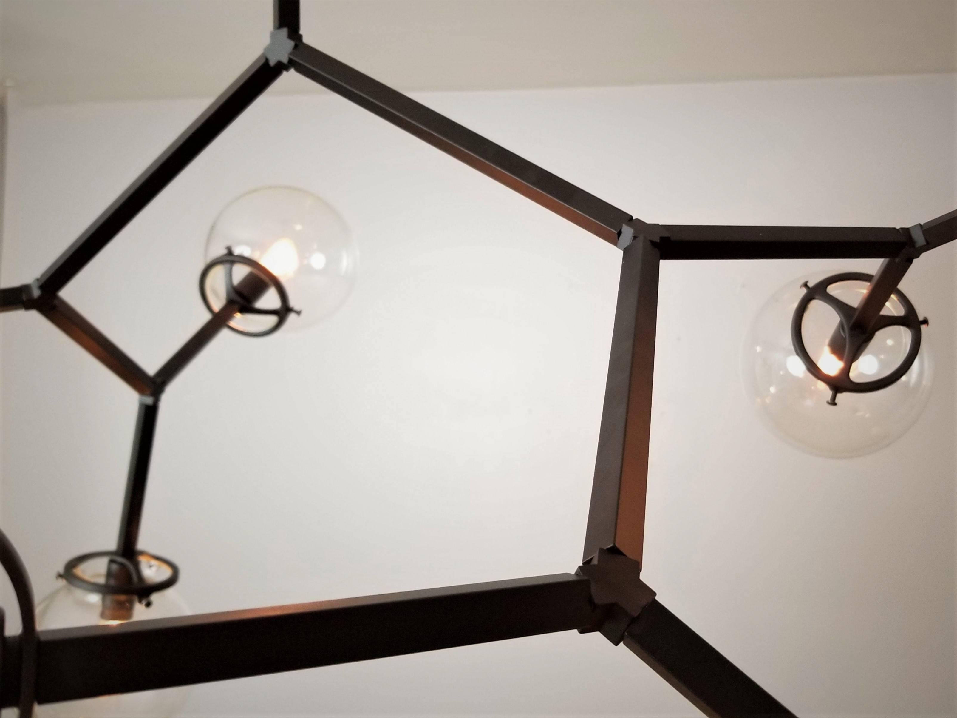 Matte Black Brass Model 520 "Molecular" Chandelier by Blueprint ...