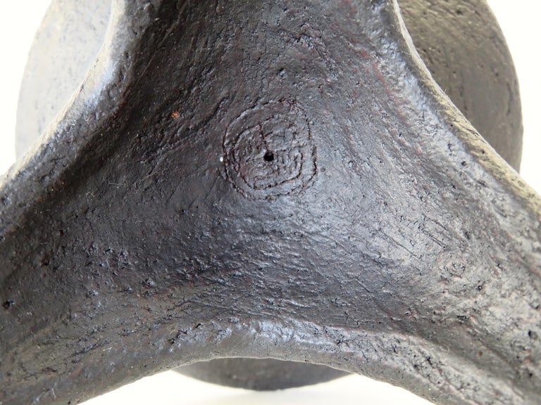 Matte Black Hand Built Ceramic TOTEM "Take a Bite" on Tripod Legs For ...