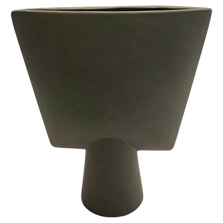 Matte Grey Triangle Shape Danish Design Vase, Contemporary For Sale at ...