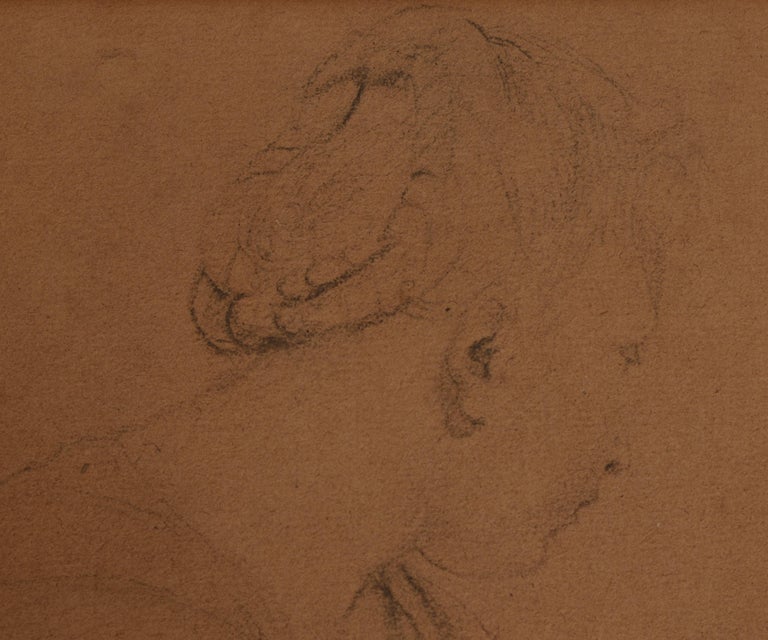Matted and Framed 19th c French Academia Drawing of a Seated Woman For ...